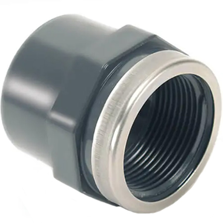 COMER Coupling with metal ring, for glue, d - 40, d1 - 1 1/4", PVC-U ...